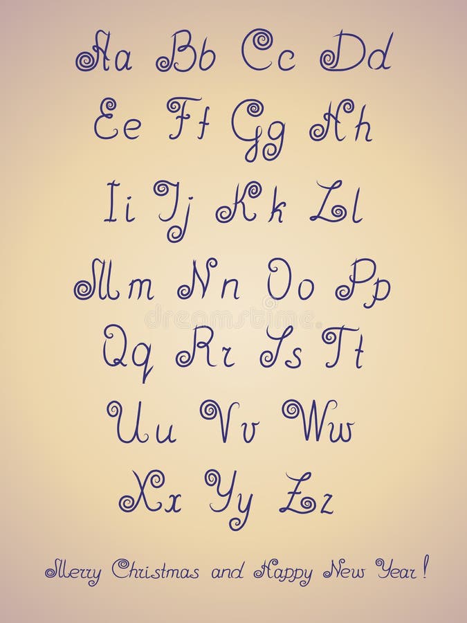 Alphabet handwriting fonts stock vector. Illustration of drawn - 124938749