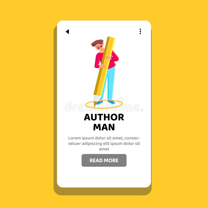 Pen author man vector stock illustration. Illustration of paper - 294512454