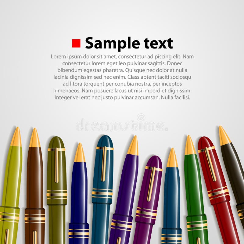 Pen background stock vector. Illustration of isolated - 49592863