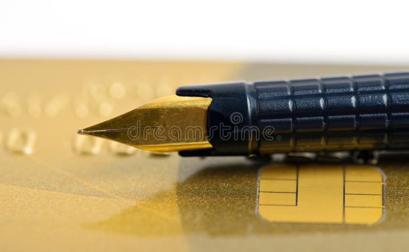 Pen on bank card stock photo. Image of high, marking - 61024804