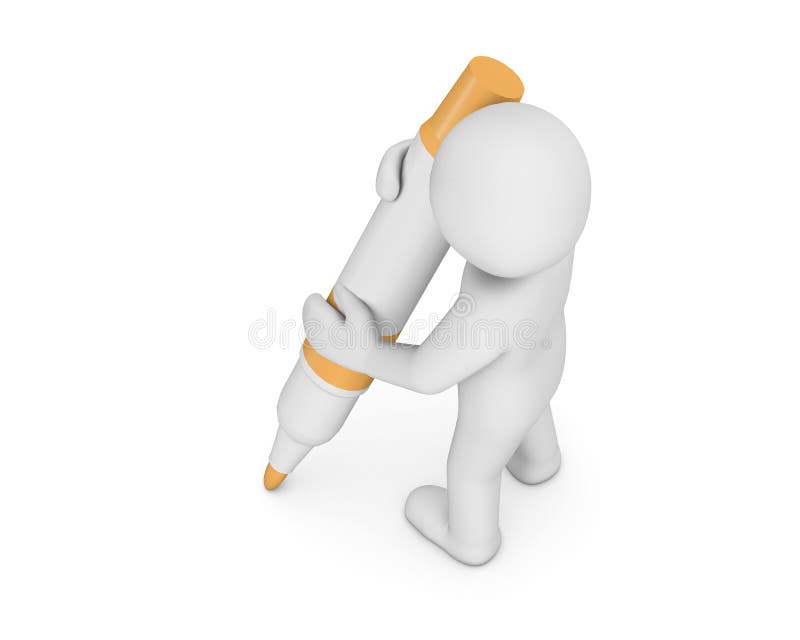 3d Man Big Pen Concept Stock Illustrations – 67 3d Man Big Pen Concept ...