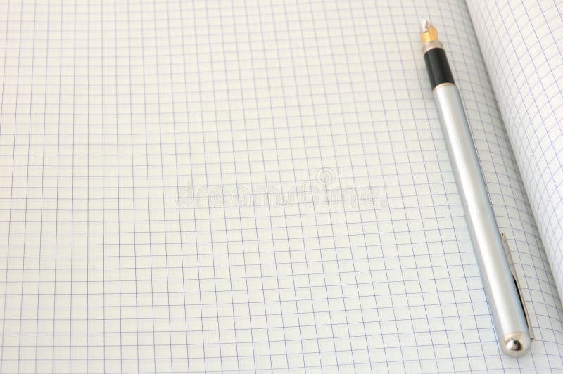 Pen on blank squared paper stock photo. Image of colour - 5109556