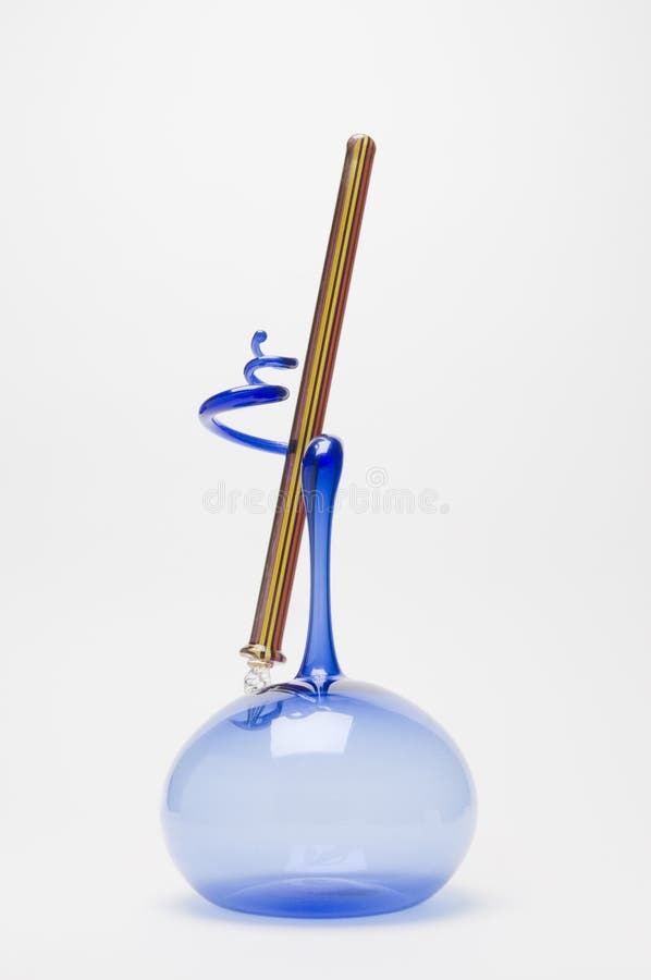 Pen in blue glass holder stock image. Image of office - 7969943