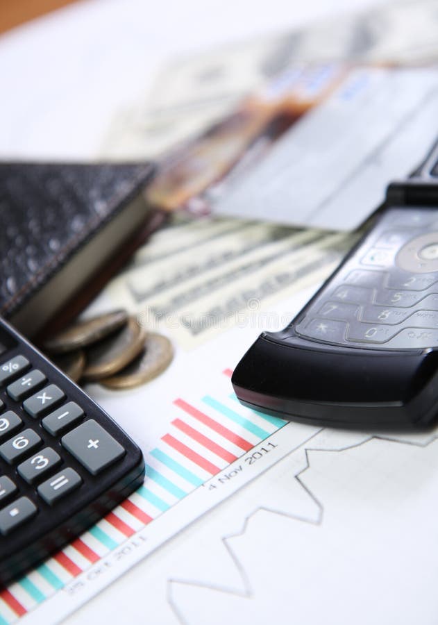 Calculator and Ink Pen on Paper Notepad Stock Image - Image of ...