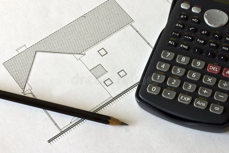 Pen, Calculator and Project Stock Image - Image of draw, white: 29003707