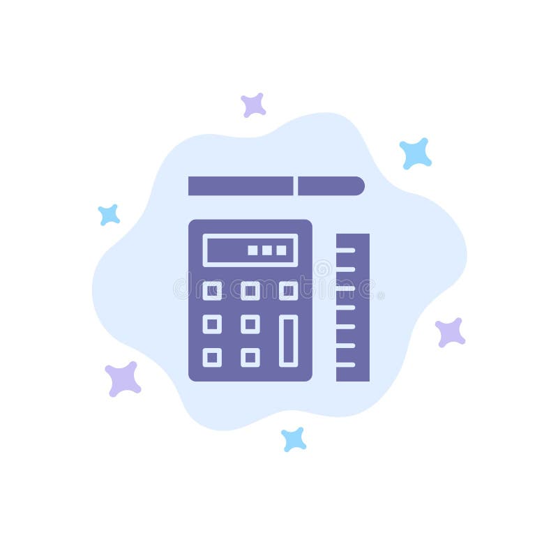 Pen, Calculator, Scale, Education Blue Icon on Abstract Cloud ...
