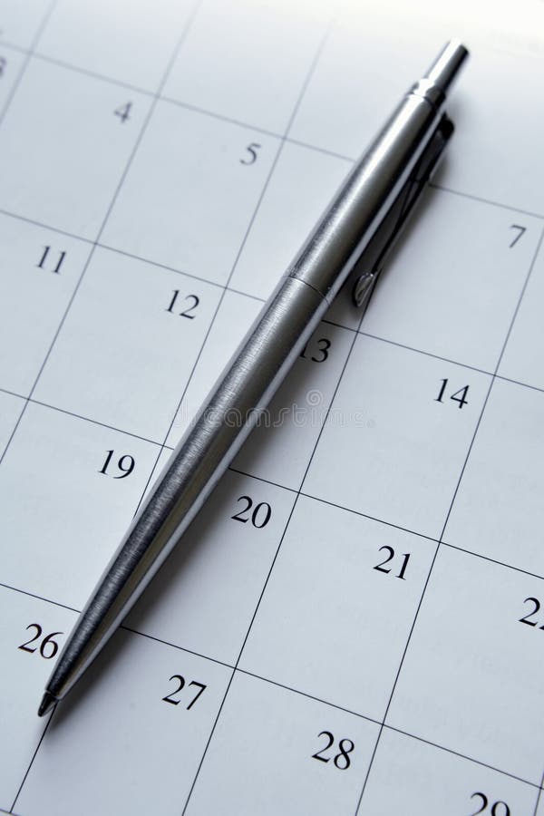 Pen on calendar stock image. Image of closeup, business - 10841279