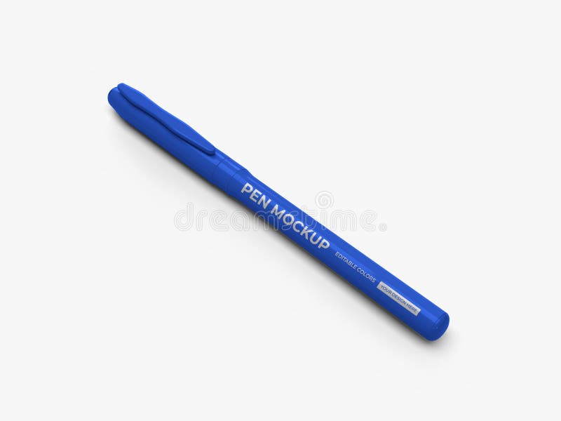 Pen with Cap 3D Illustration Mockup Scene Stock Illustration ...