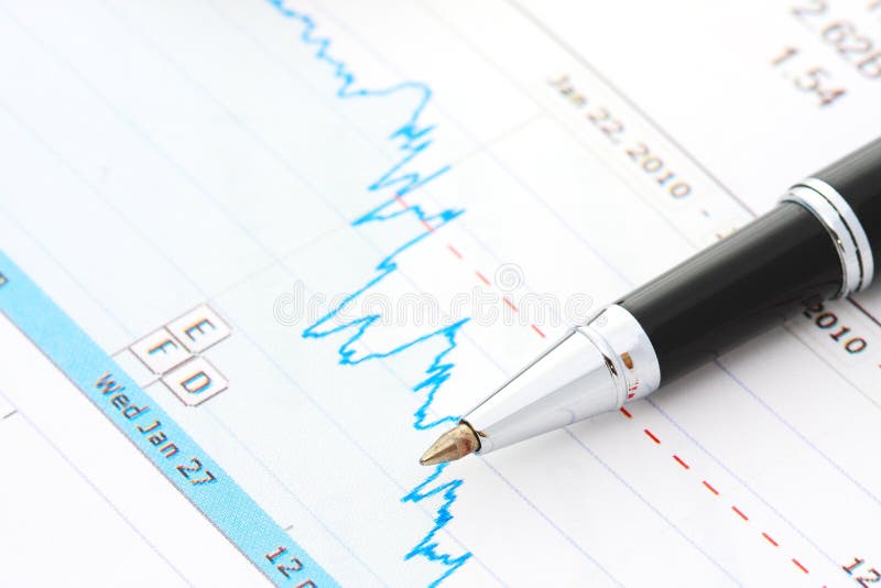 Ballpoint Pen on Stock Chart Stock Image - Image of index, monetary: 578657