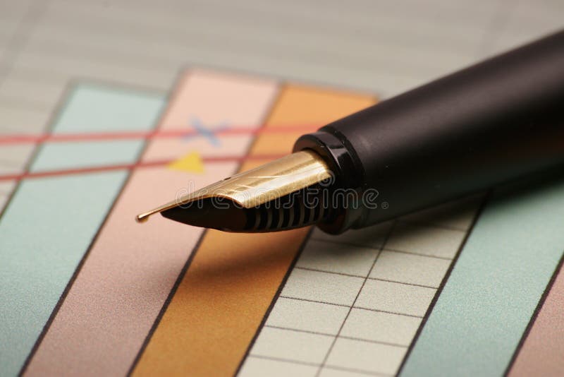 Pen and chart stock photo. Image of account, economy - 44014066