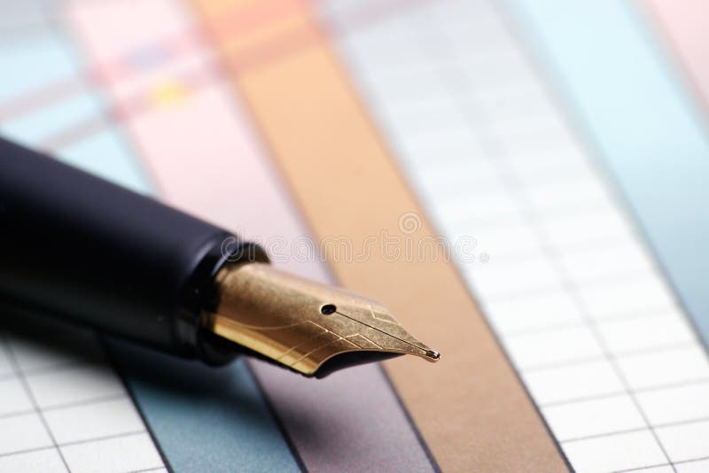 Pen and chart stock image. Image of making, clouseup - 44014069
