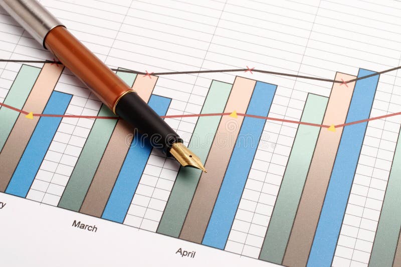 Pen and chart stock image. Image of earning, account - 44014075