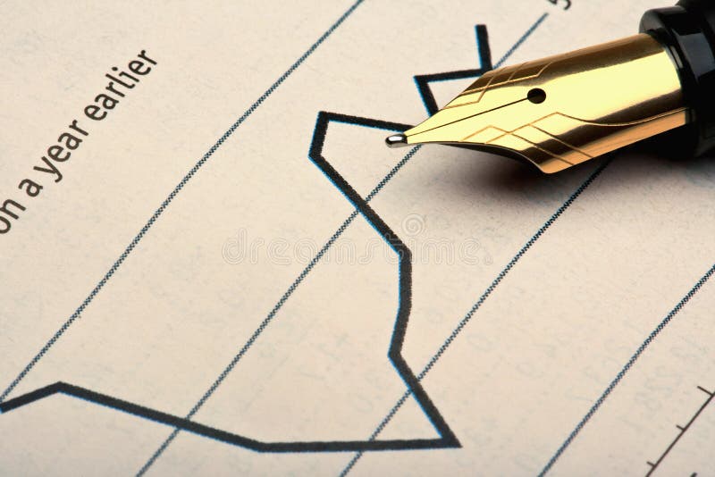 Pen and charts stock photo. Image of price, report, investment - 13050406