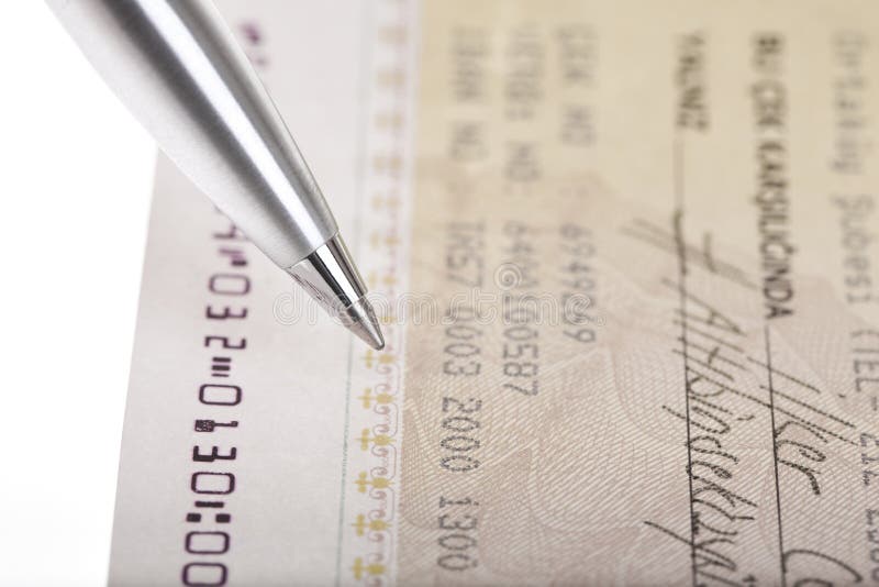 Pen and the Check stock image. Image of paper, bill, finance - 12421479