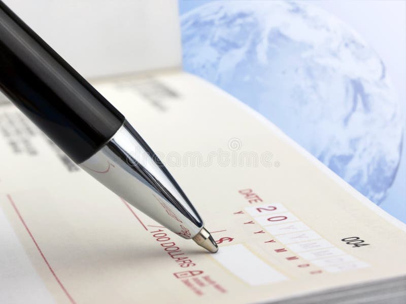 Pen on the Check stock photo. Image of savings, cheques - 28937432