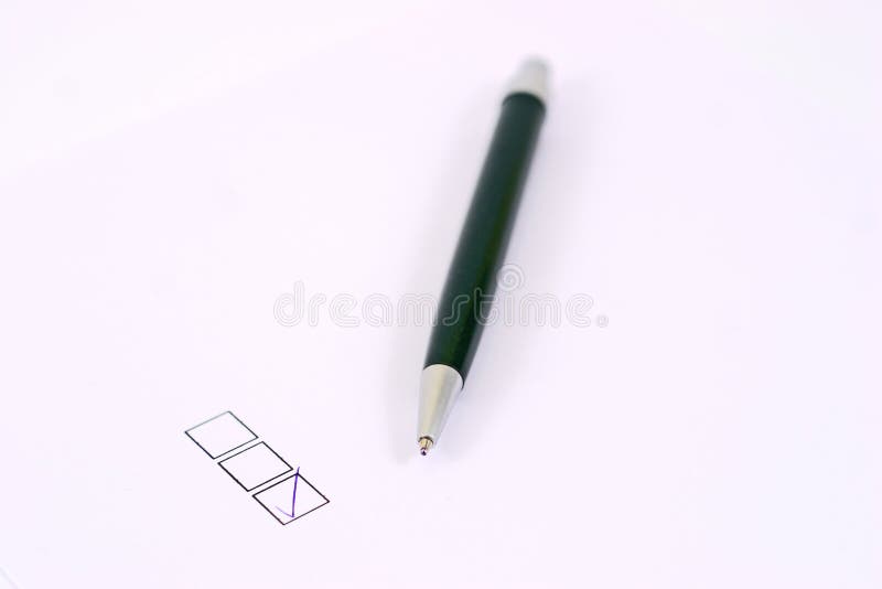 Pen and check box stock photo. Image of biro, tick, check - 5148030