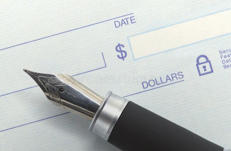 Pen and Check Close Up stock photo. Image of business - 76065984