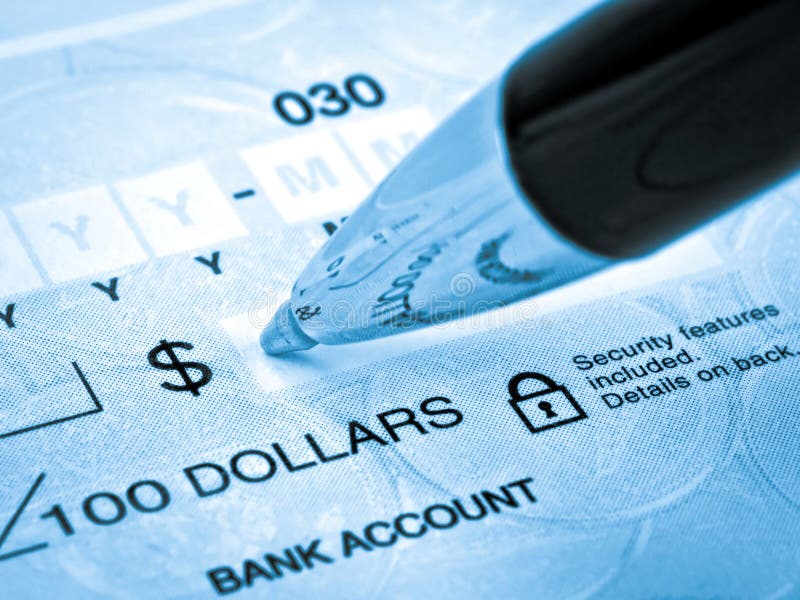 Pen on the Check stock image. Image of currency, banking - 28827167