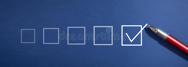 Pen with Checkbox in Checklist. Business Stock Photo - Image of ...