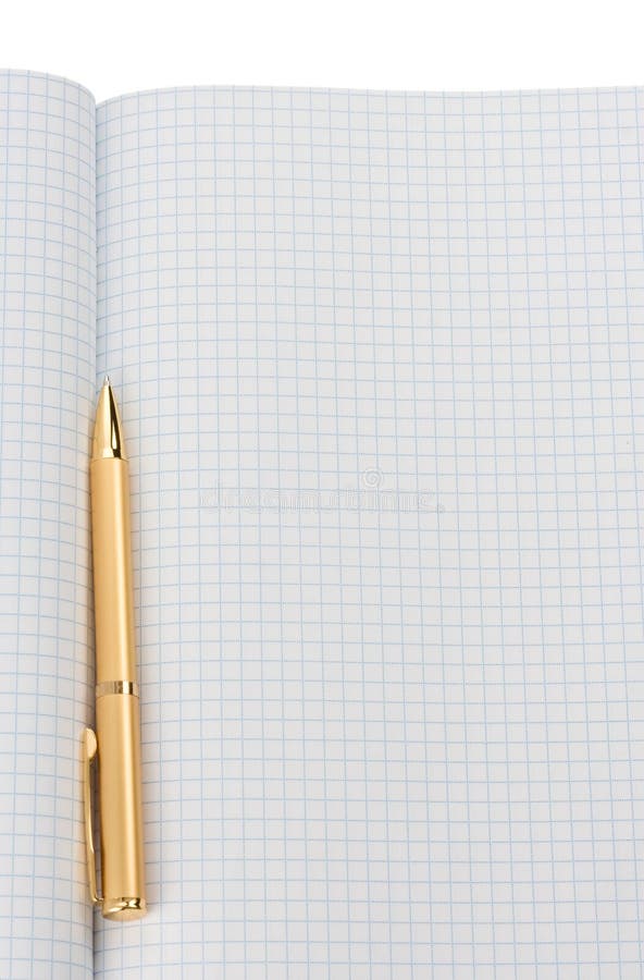 Pen on checked notepad stock image. Image of notebook - 26125747