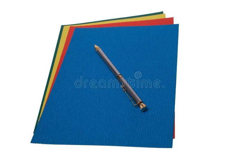 Pen On Colored Paper Picture. Image: 4426345