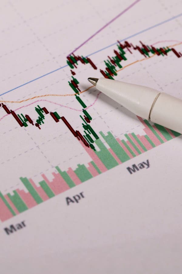 Pen on a colourful diagram stock image. Image of buyer - 139384919