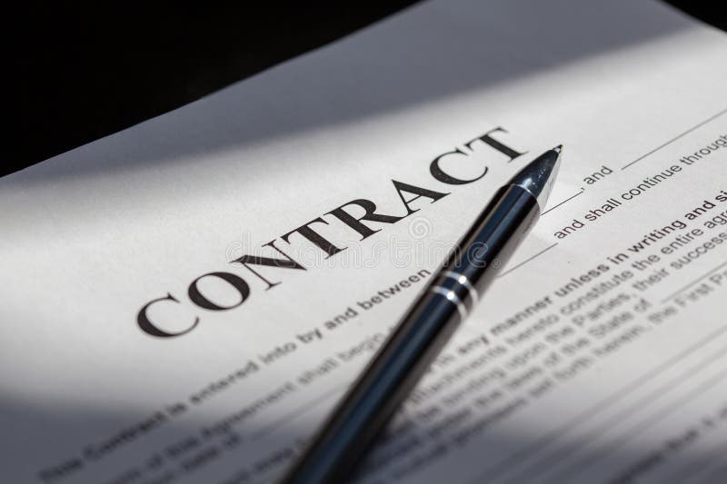 Pen on the Contract Papers Document Stock Photo - Image of banking ...