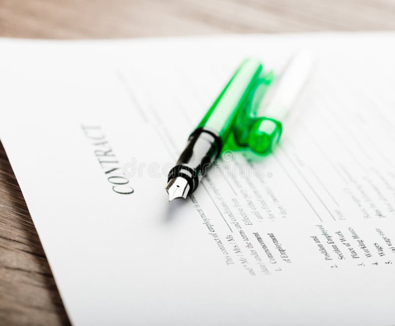 Pen and contract papers stock image. Image of writing - 52132951