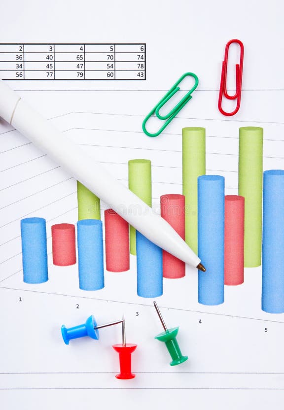 Pen and diagram stock image. Image of wealth, market - 142760281