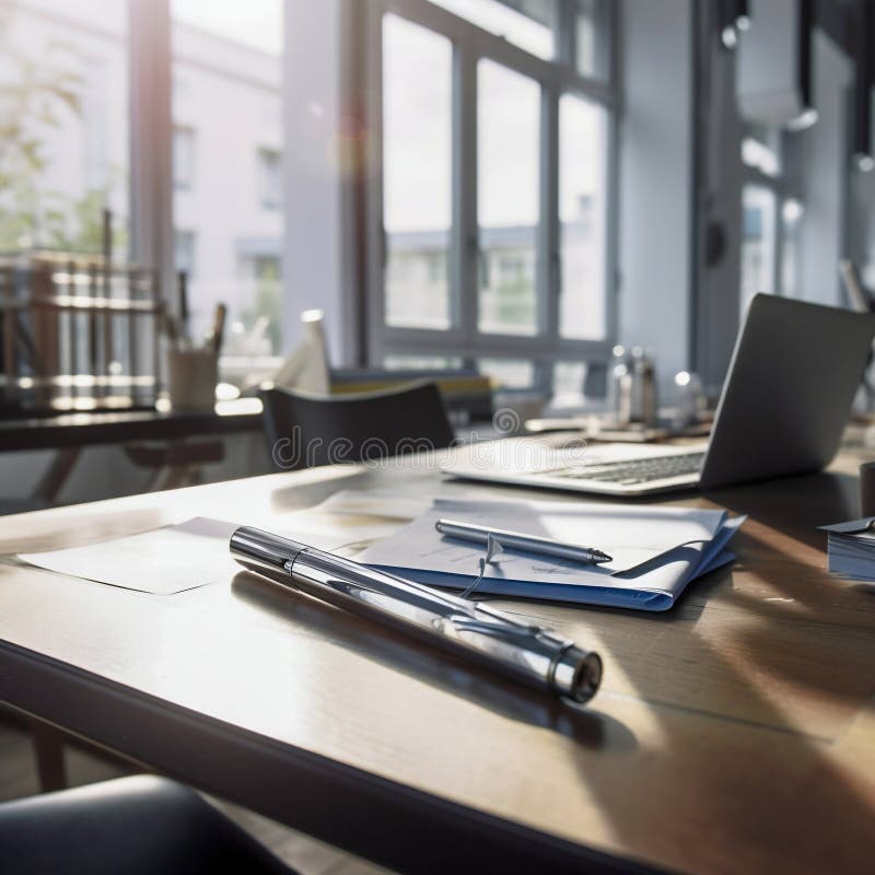 Pen on a Document in the Office. Generative AI Stock Illustration ...