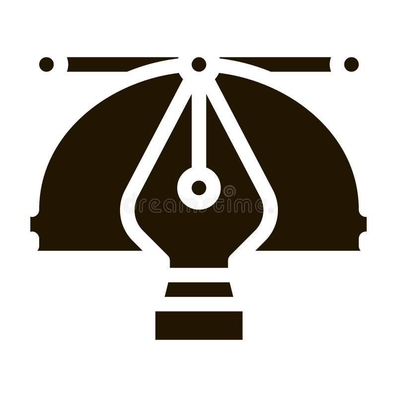 Pen Draw Curves Icon Vector Glyph Illustration Stock Vector ...