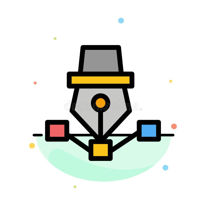 Pen, Drawing, Art, Design, Draw Abstract Flat Color Icon Template Stock ...