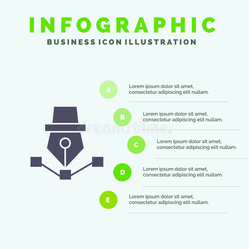 Pen, Drawing, Art, Design, Draw Solid Icon Infographics 5 Steps ...