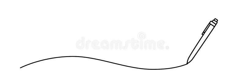 Pen Drawing a Line Doodle Hand Drawn with Thin Line Stock Vector ...