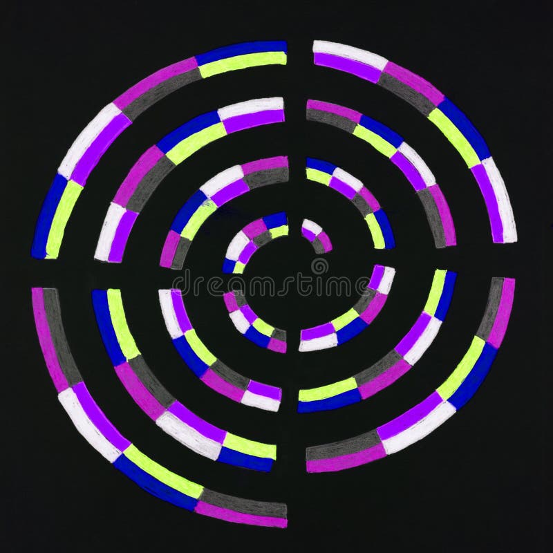 Circular Patterned Drawing. Stock Illustration - Illustration of hand ...