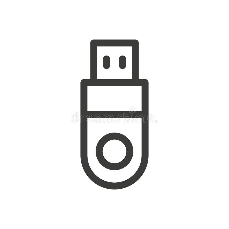 Pen Drive Icon Simple Outline Vector Logo Stock Vector - Illustration ...