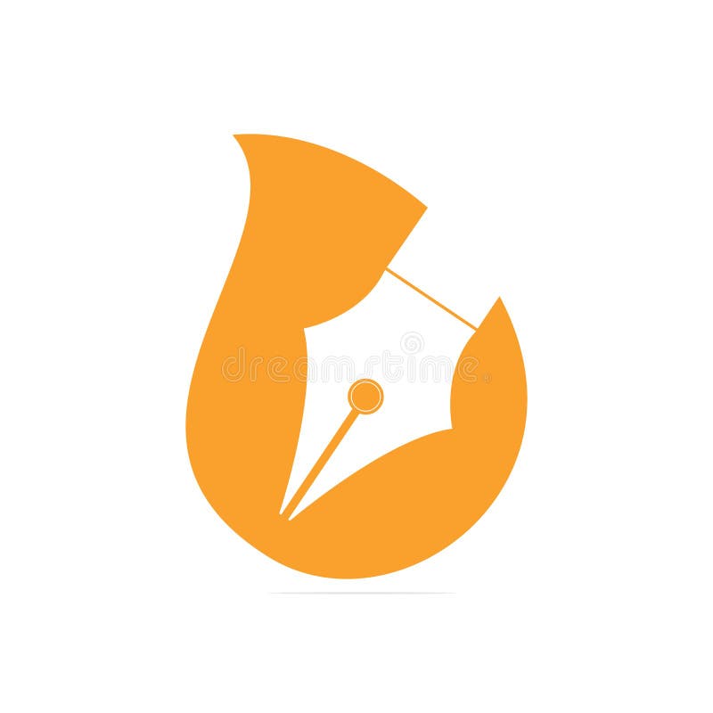 Pen Drop Shape Concept Vector Logo Stock Vector - Illustration of ...