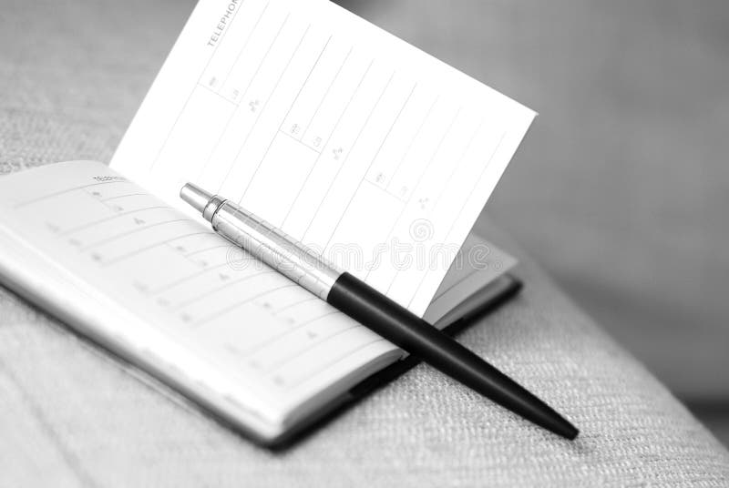 Pen and empty address book stock photo. Image of lying - 22131498