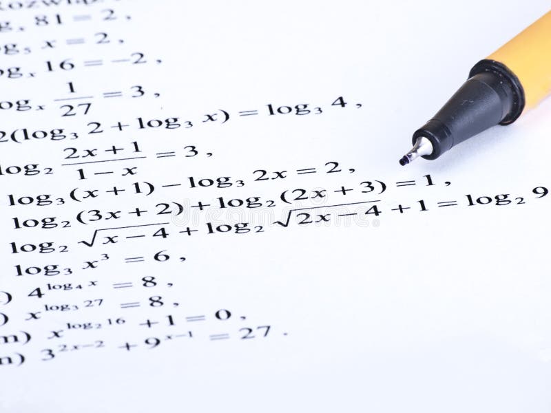 Pen figures math on white stock photo. Image of professional - 11769286