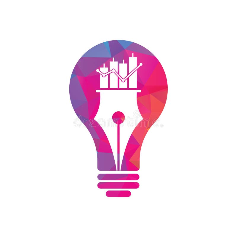 Pen Finance Bulb Shape Concept Logo Design Icon Vector. Stock Vector ...