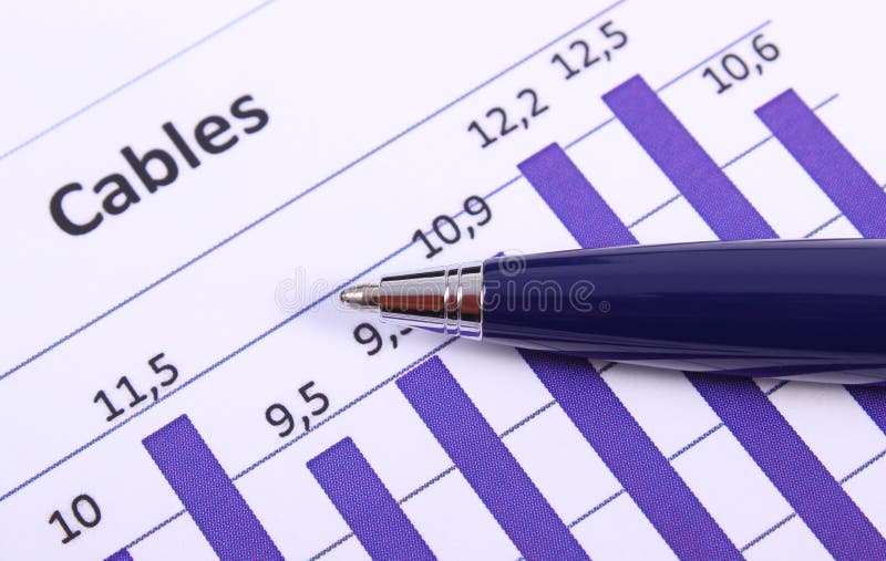 Pen on Financial Graph, Business Concept Stock Image - Image of ...
