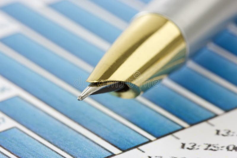 Pen on financial graphs stock image. Image of trade, concept - 23531979