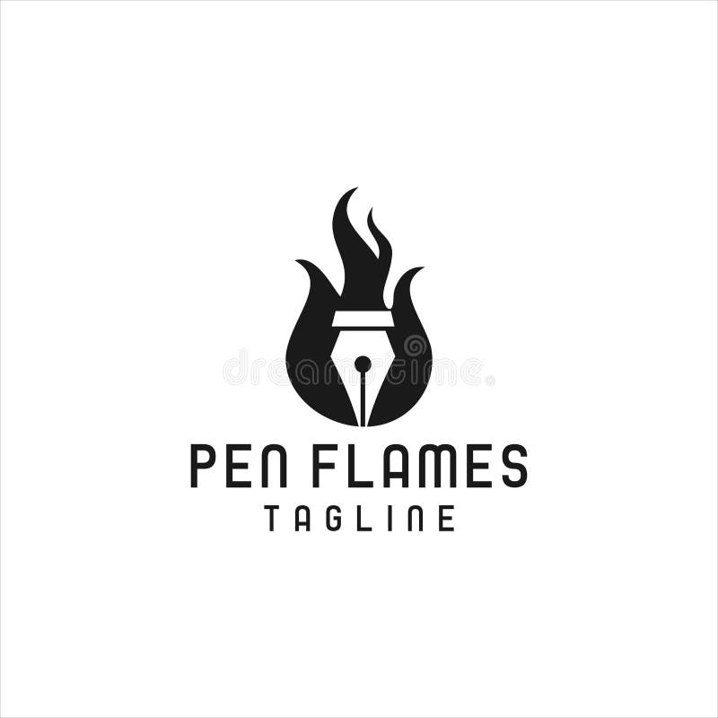 Pen Fire Vector Logo Design.flame, Icon, Symbol Stock Vector ...