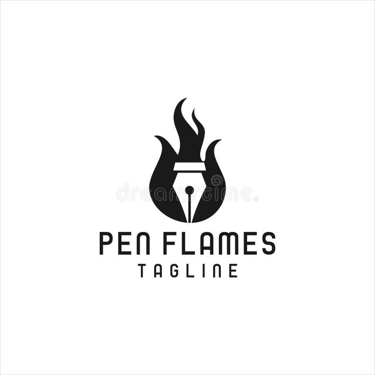 Pen Fire Vector Logo Design.flame, Icon, Symbol Stock Vector ...