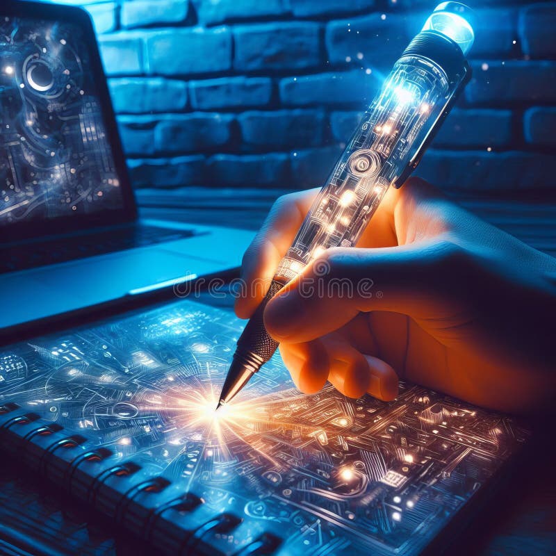 190 29 a Pen and a Flashlight Morphed into a Light Writing Too Stock ...