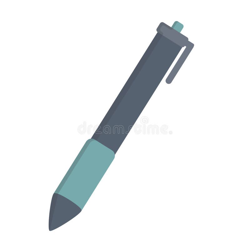 Grey pen flat icon stock illustration. Illustration of icon - 143978677