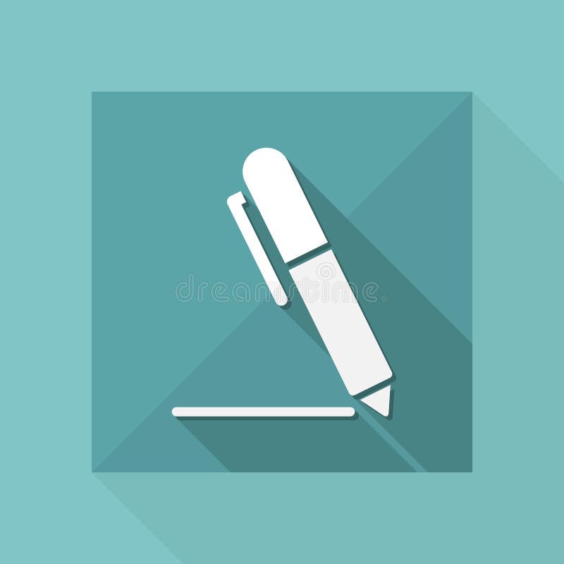 Pen - Flat vector icon stock vector. Illustration of education - 119150073