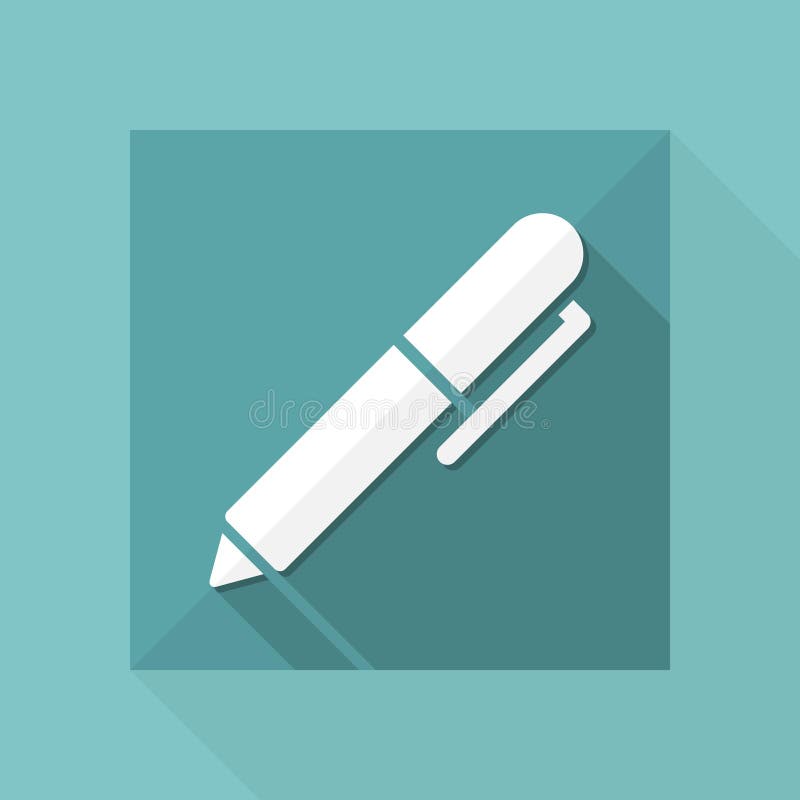 Pen - Flat vector icon stock vector. Illustration of category - 119150353