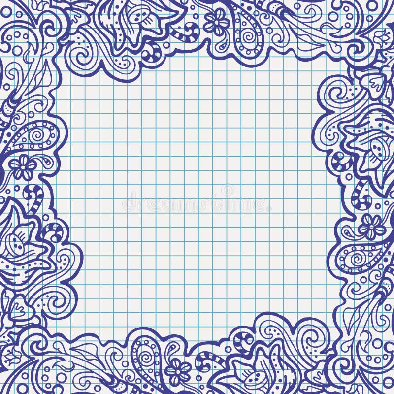 Pen floral frame stock vector. Illustration of frame - 87584289