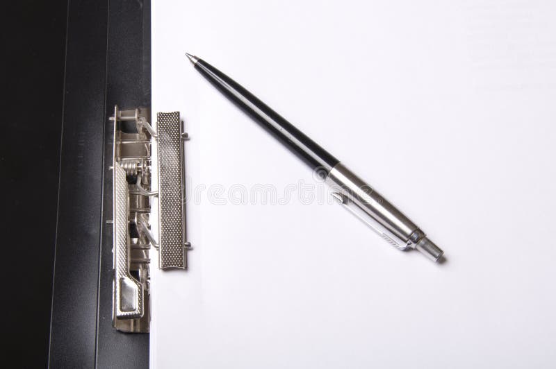 Pen on folder for paper stock photo. Image of office - 11740102